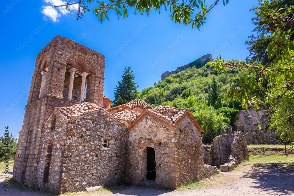 Ruins and churches of the medieval Byzantine ghost town-castle of ...
