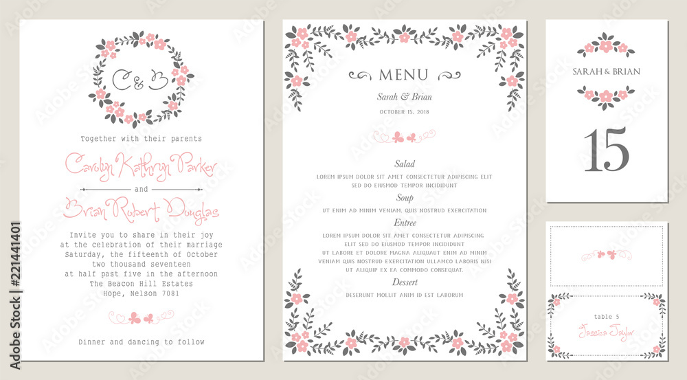 Table Menu Card Template