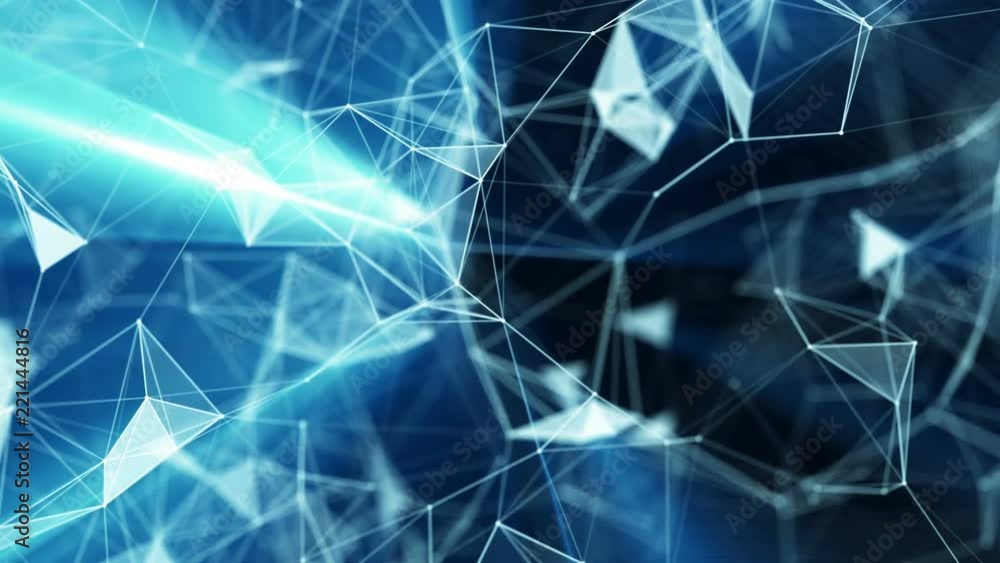 Blue abstract technology, science and engineering motion background ...