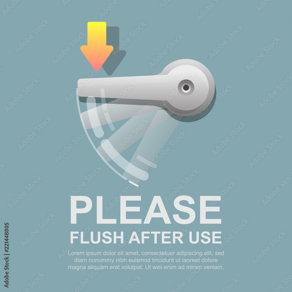 Please flush after use vector illustration. Stock Vector | Adobe Stock