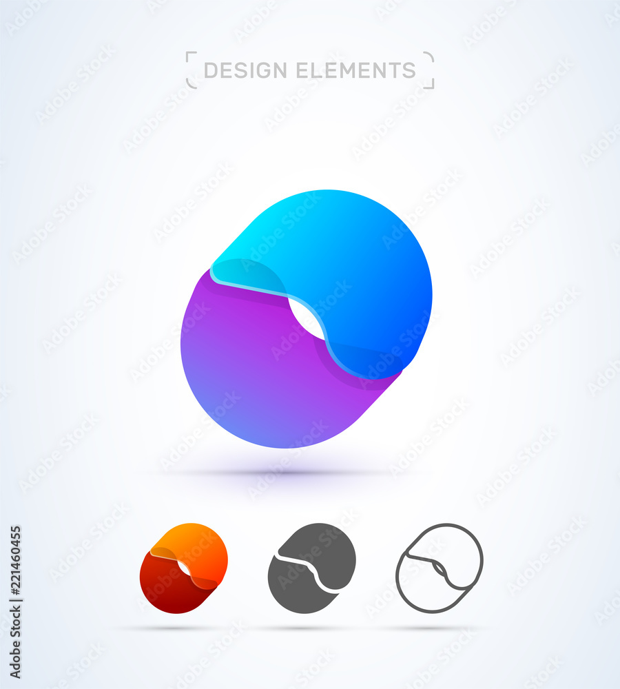 Vector abstract letter O logo design elements. Material design ...