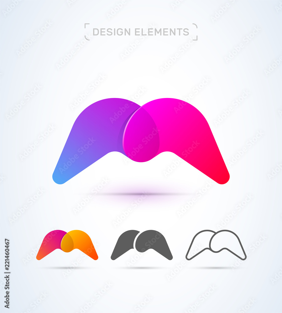Vector abstract letter M logo design elements. Material design ...