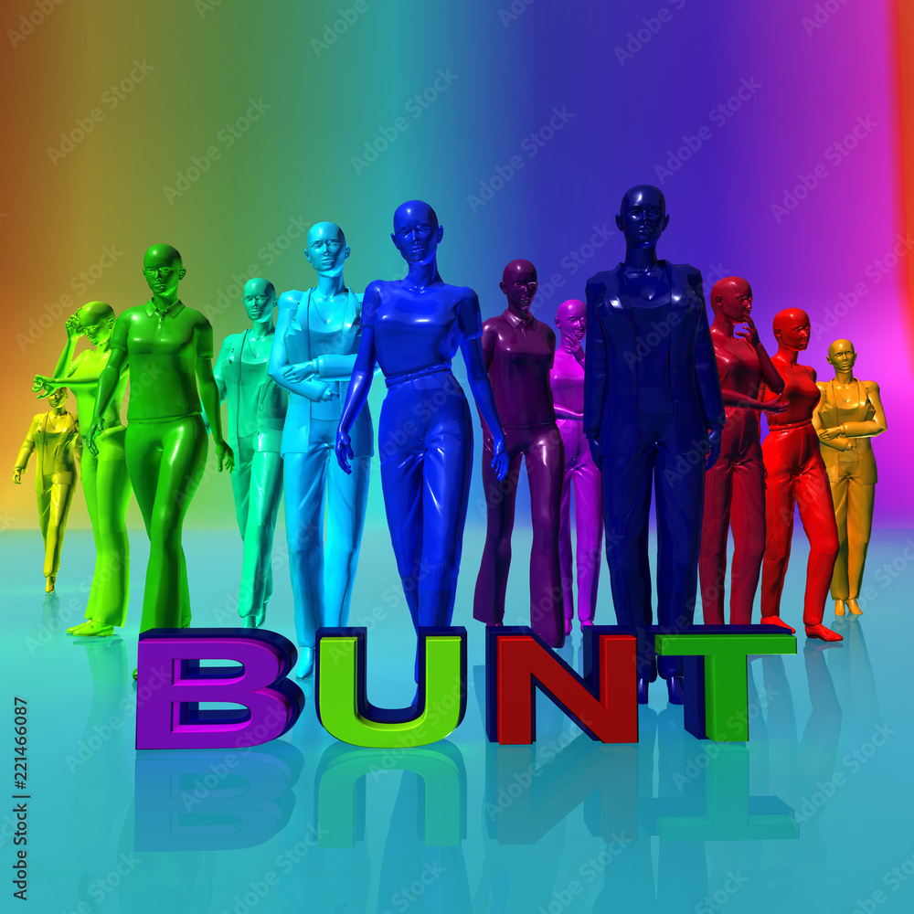 bunt_maedchen Stock Illustration | Adobe Stock