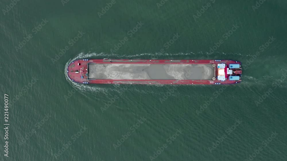 Commercial Barge Ship Transporting Cargo at Sea Stock Video | Adobe Stock