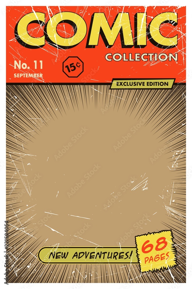 Comic book cover style vintage. Vector illustration. Stock Vector ...