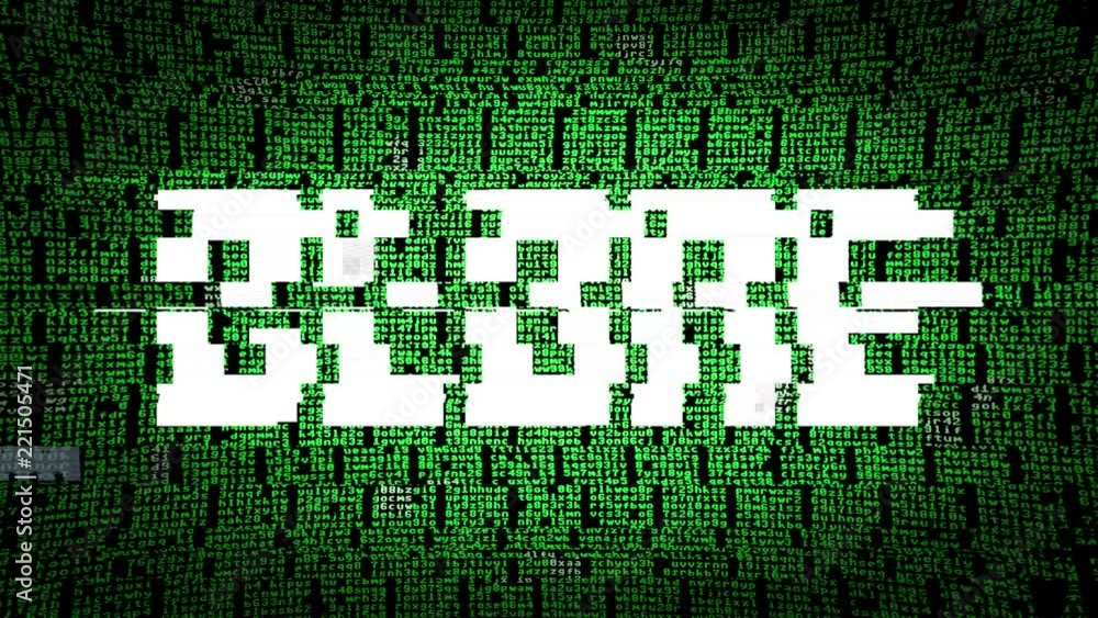 The word Clone in big blocky characters over a background of moving ...