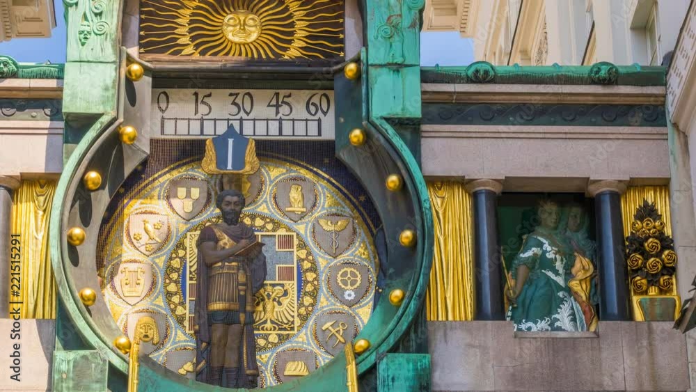 Ankeruhr - Anker clock, famous astronomical clock in Vienna, Austria ...