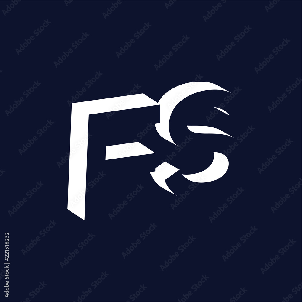 FS initial letter with negative space logo icon vector template Stock ...
