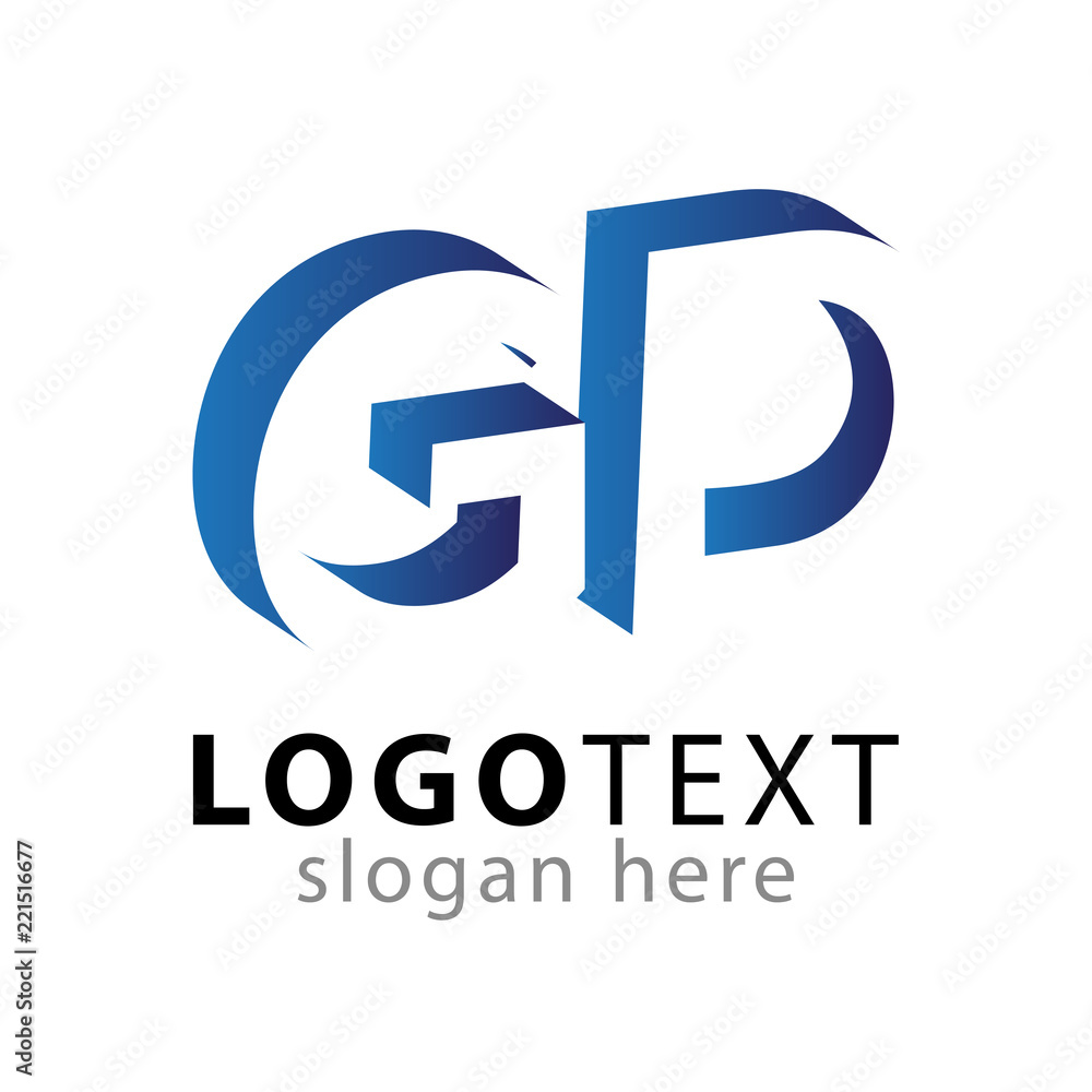 GD initial letter with negative space logo icon vector template Stock ...