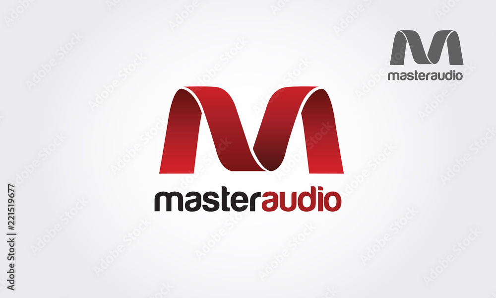 Master Audio Vector Logo Template. M Letter logo Abstract wave design ...