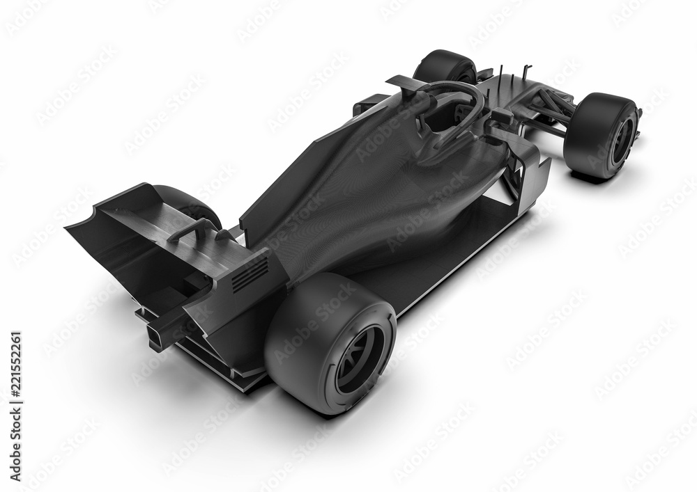 F1 car radiography / 3D render image representing an F1 car radiography ...
