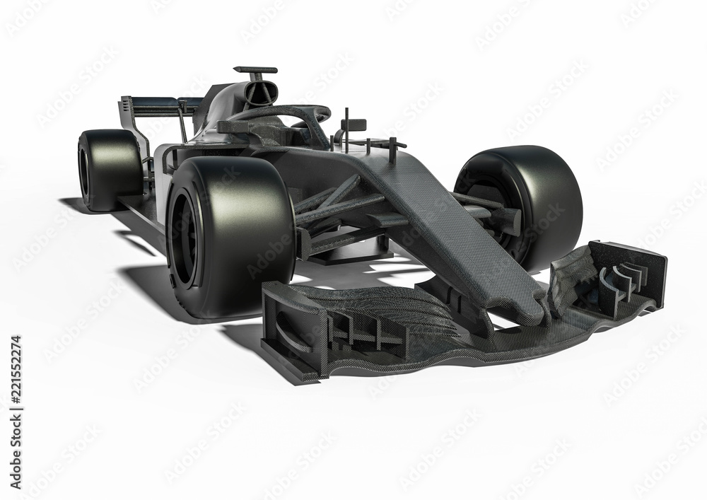 F1 car radiography / 3D render image representing an F1 car radiography ...