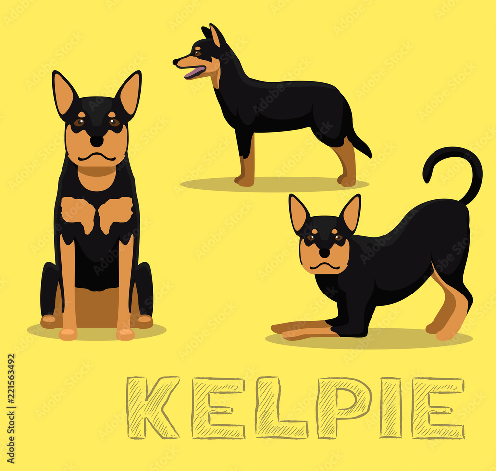 Dog Kelpie Cartoon Vector Illustration Stock Vector | Adobe Stock