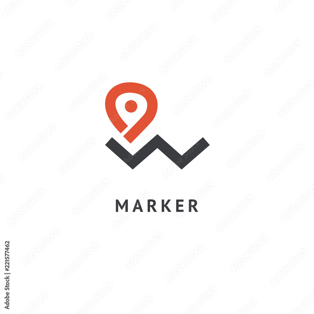 Map marker icon. Vector flat style illustration location pin logotype ...