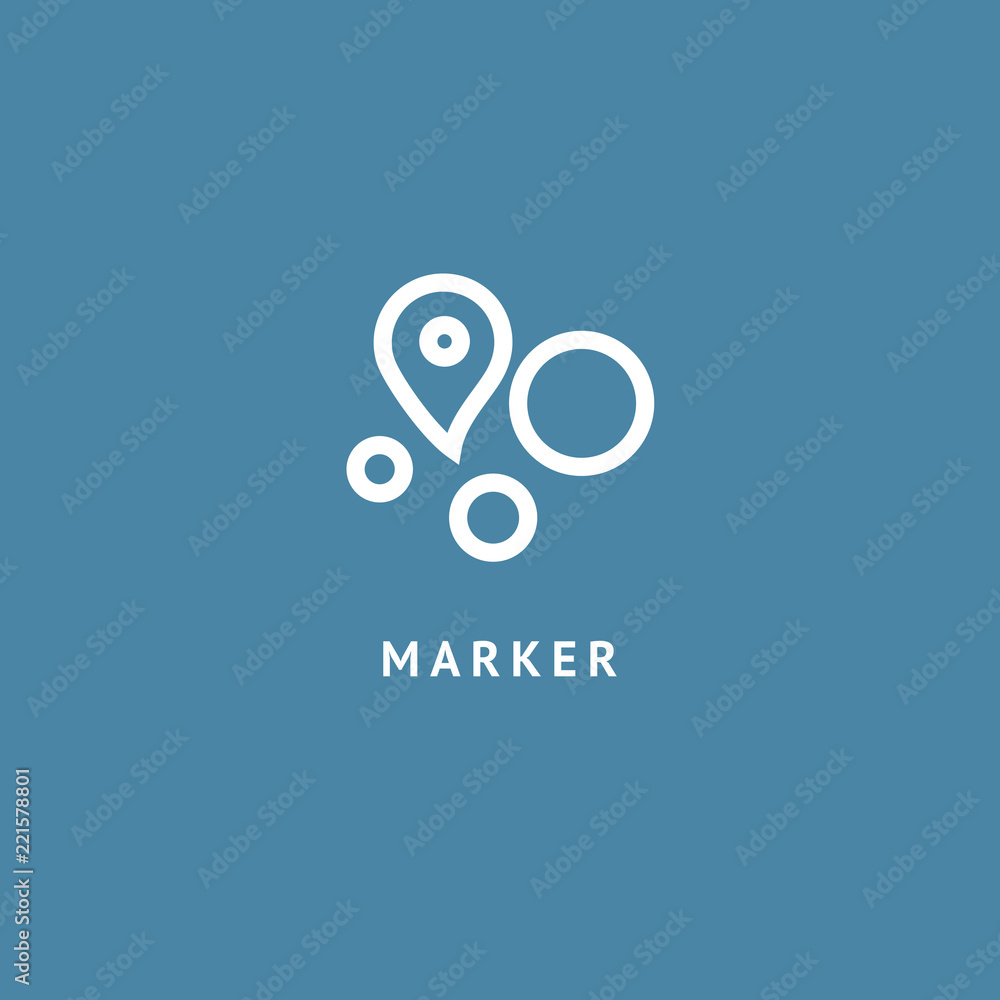Map marker icon. Vector flat style illustration location pin logotype ...