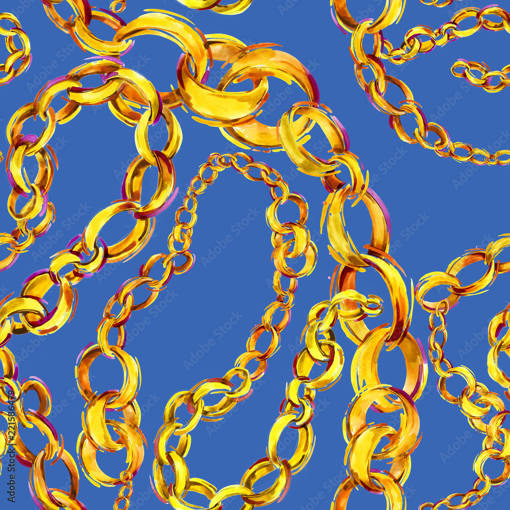 gold chains seamless pattern. jewelry background. Stock Illustration ...