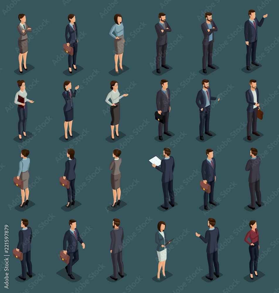 Isometric People Isometric businessmen, businessman and business woman ...