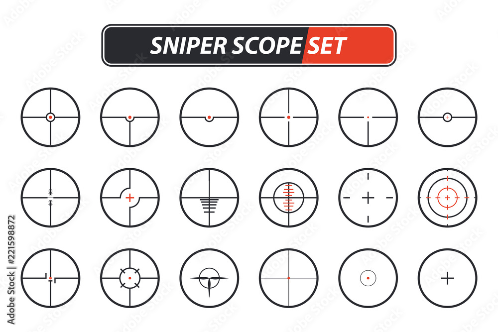 Set of different sniper scope icons Stock Vector | Adobe Stock