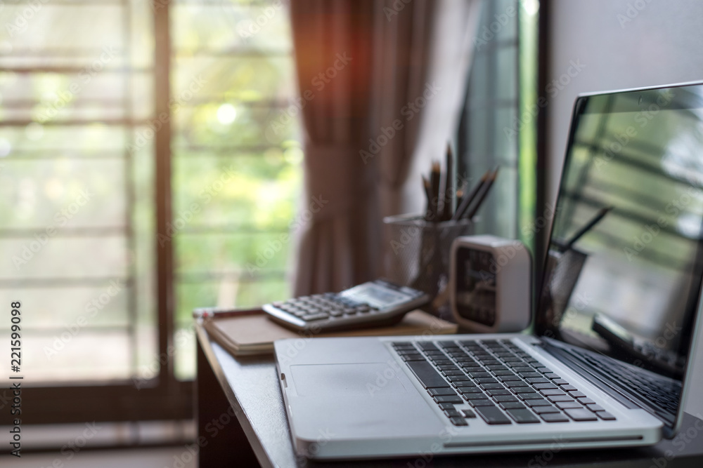 Business executive office Desk Background concept.Business computer ...