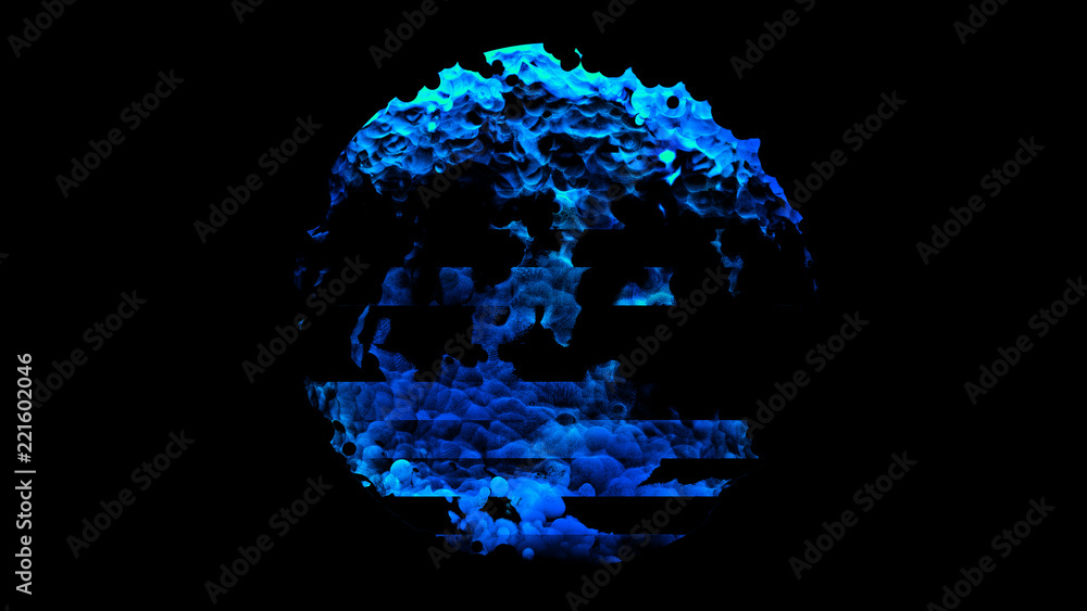 Blue erosion of bacteria inside microbiology science Stock Photo ...