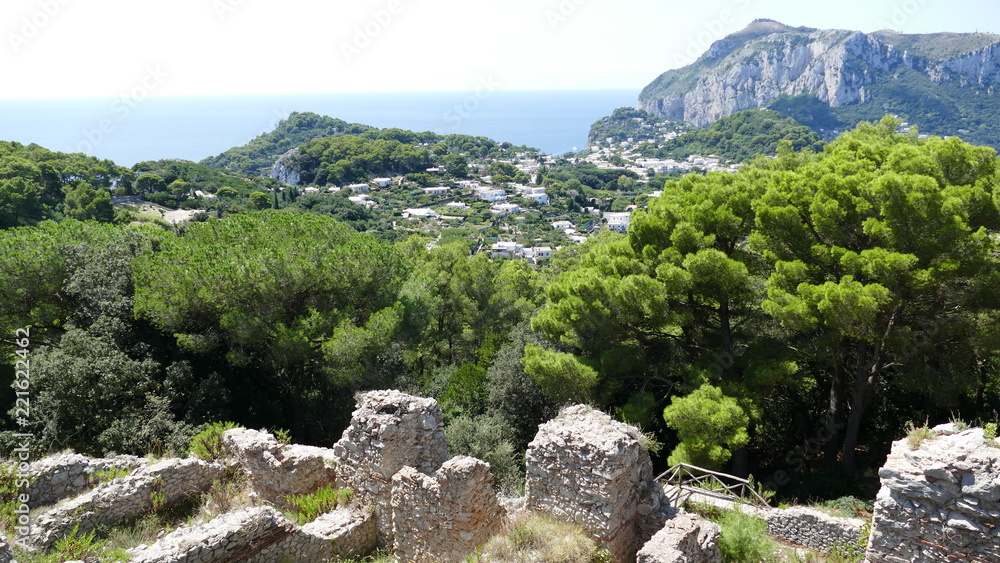 Capri Villa Jovis ruins of the palace of the roman emperor Tiberius ...
