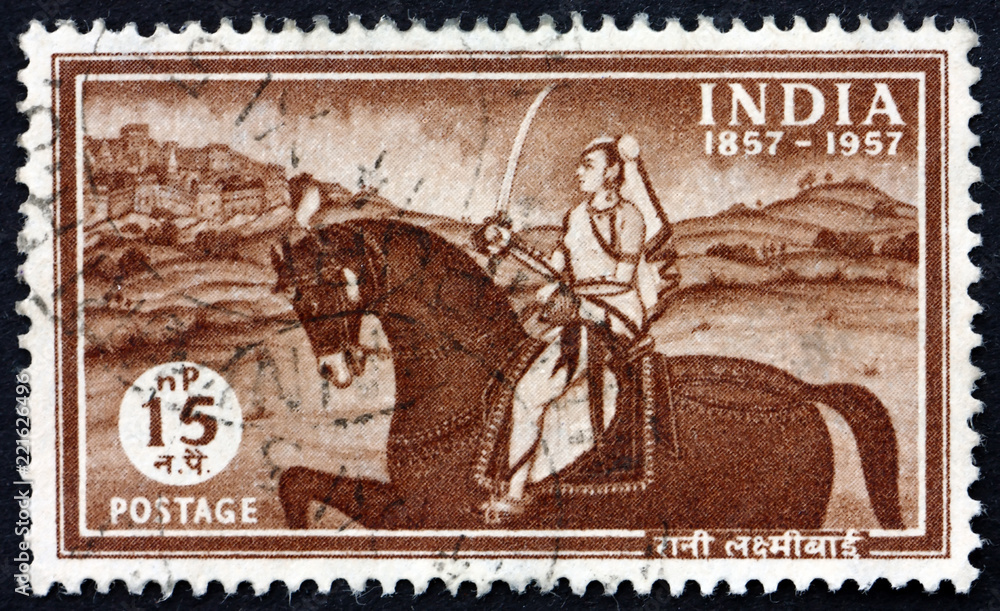 Postage stamp India 1957 Laxmibai, Rani of Jhansi Stock Photo | Adobe Stock