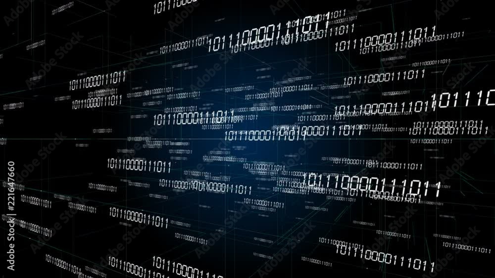 4k Digital binary code background,abstract scientific technology data binary code network ...