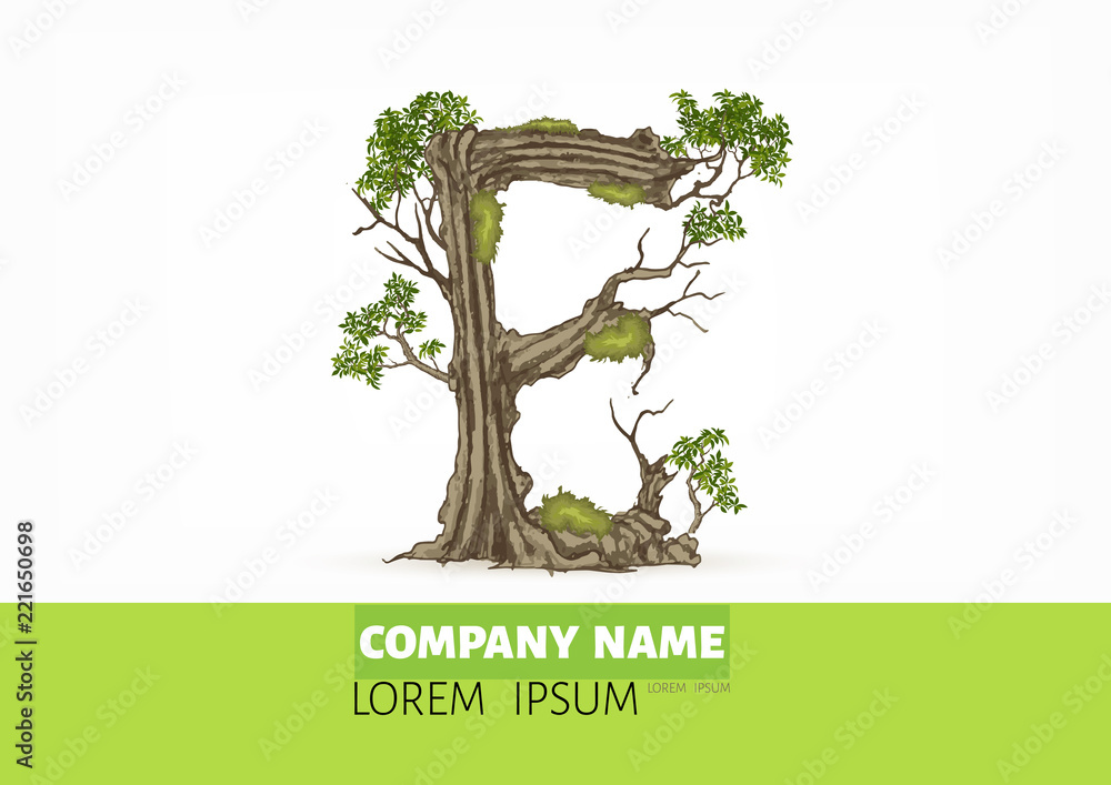 Tree font.Twisted tree in the shape of letter.Letter A B C vector ...