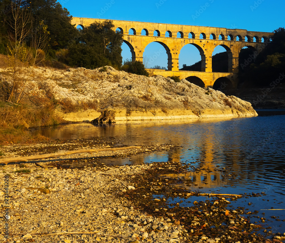 The Pont-du-Gard is famous bridge of France Stock Photo | Adobe Stock