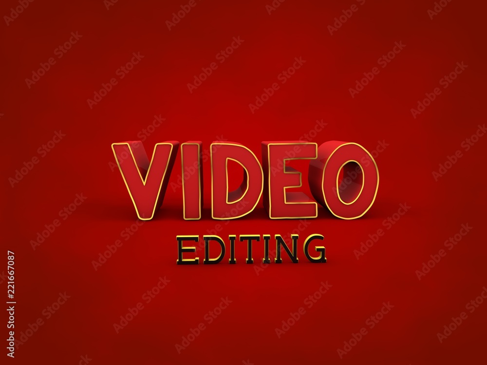 Video, editing - 3D Design, Word and alphabet Images Stock Illustration ...