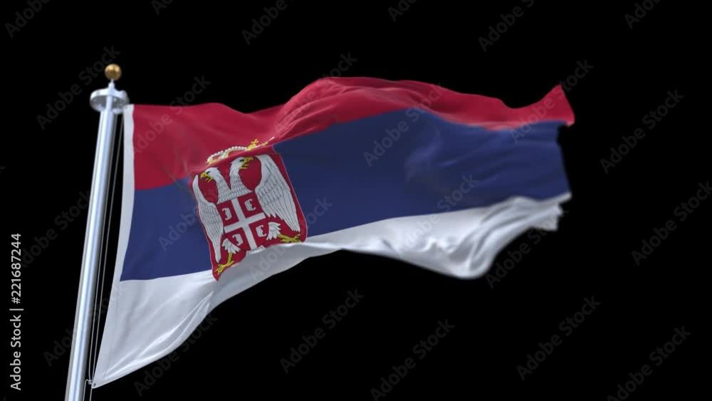 4k seamless Serbia flag waving in wind.A fully digital rendering,The ...