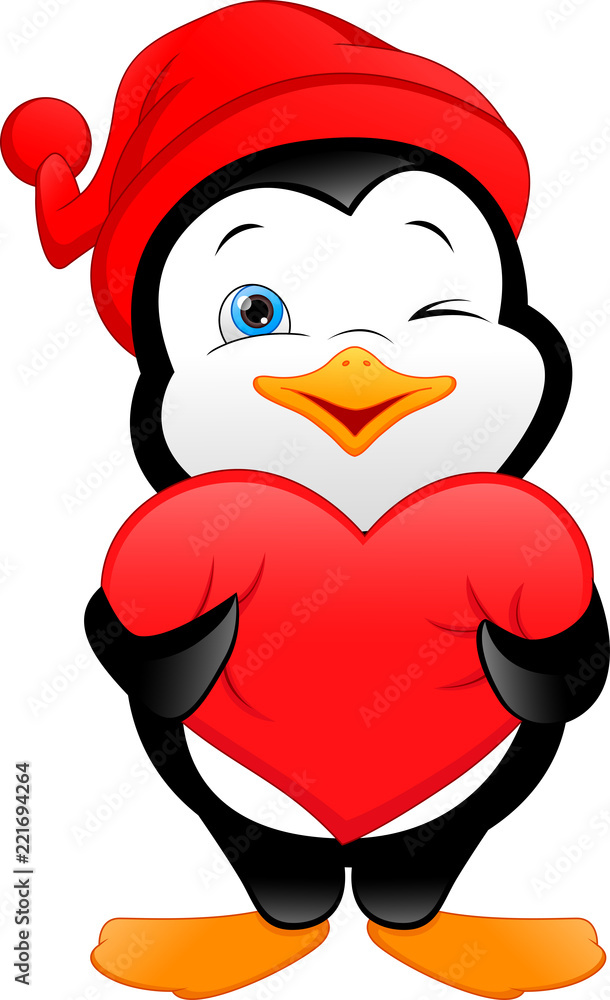 Cute Penguin Cartoon Love