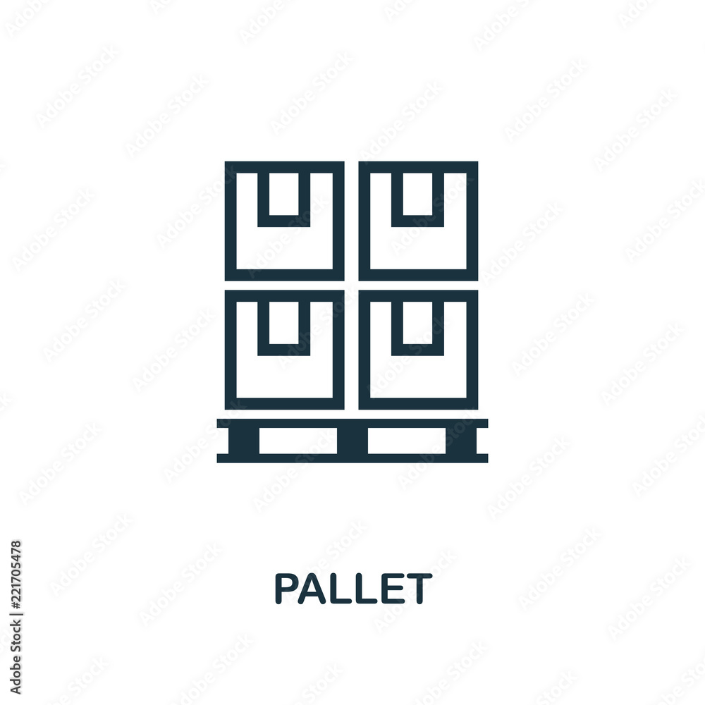 Pallet icon. Monochrome style design from logistics delivery icon ...