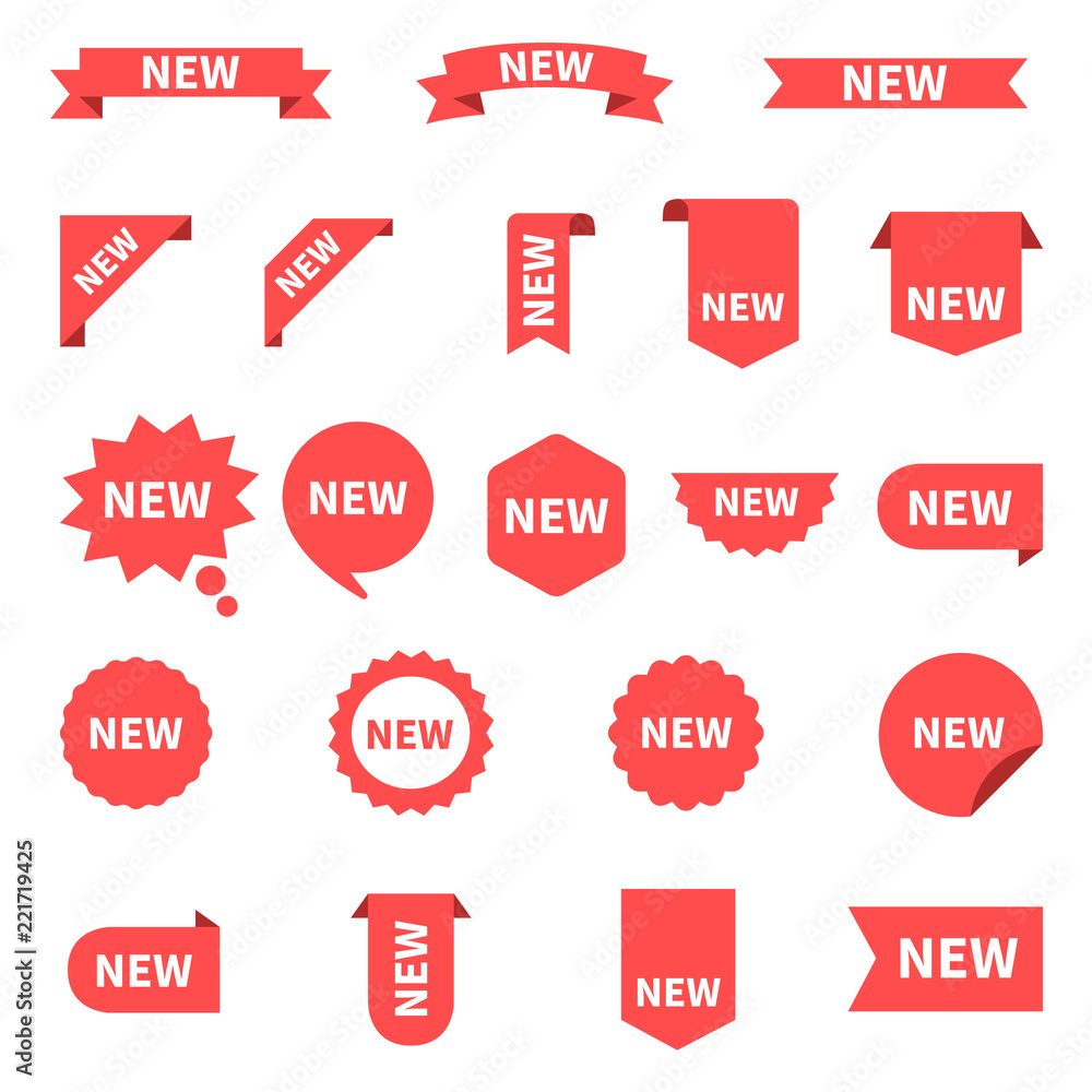 New sticker set labels. Product stickers with offer. New labels or sale ...