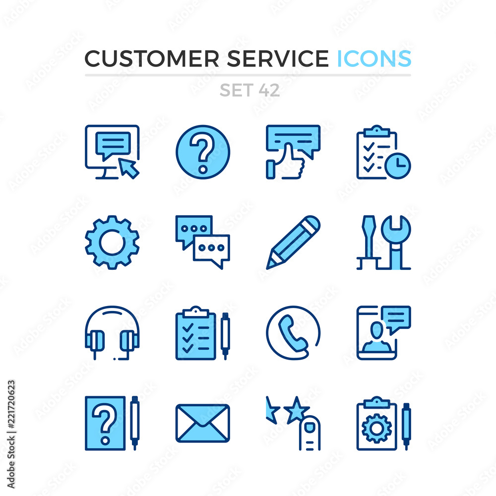 Customer service icons. Vector line icons set. Premium quality. Simple ...
