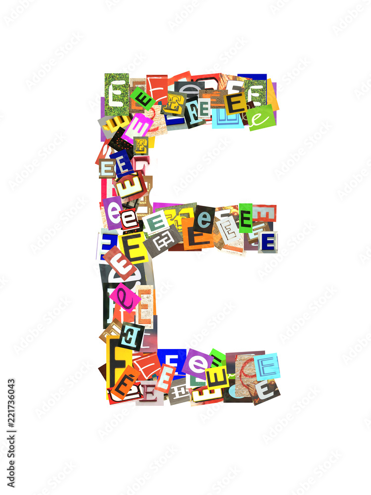 Capital letter E on white Stock Photo | Adobe Stock