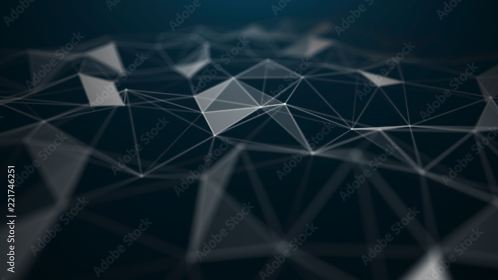 Science background. 3D illustration. 3d rendering. abstract 3D big data visualization. Visual ...