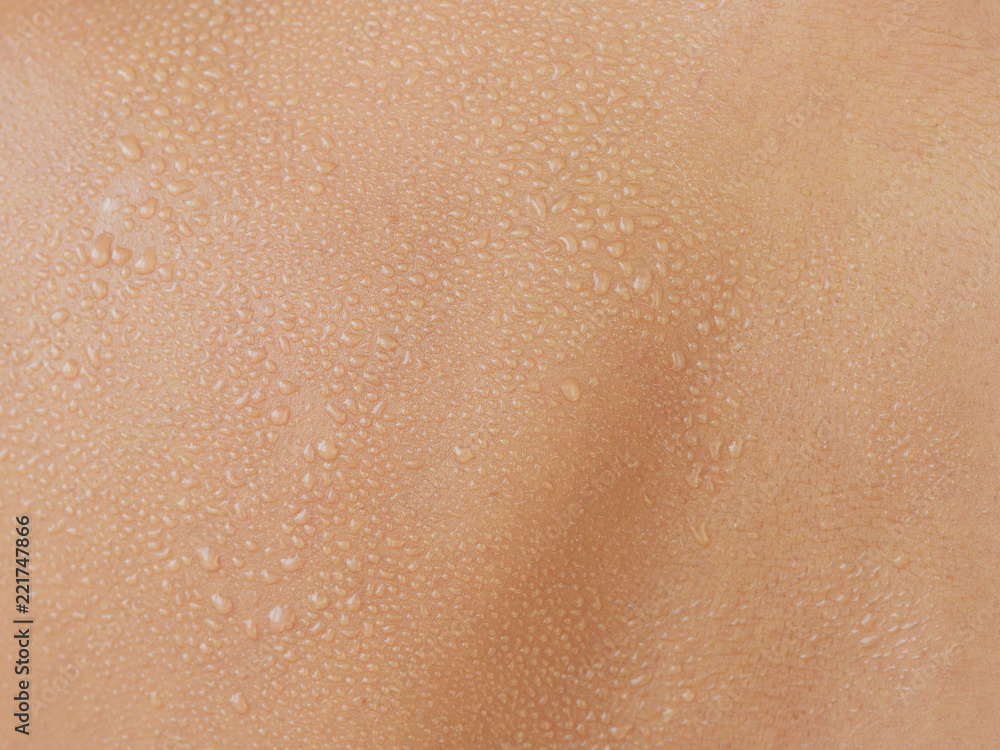 Water drops or sweat on human skin, texture or background Stock Photo ...