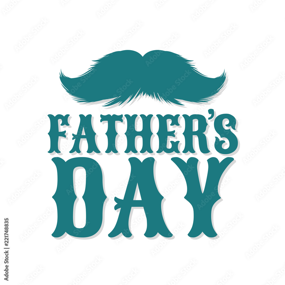 Fathers Day Holiday Poster with Mustache Silhouette. Moustaches Clipart ...