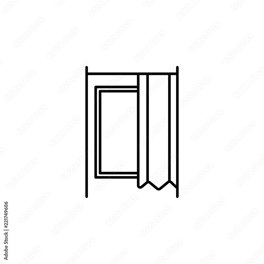 dressing room in store outline icon. Element of shopping icon for ...
