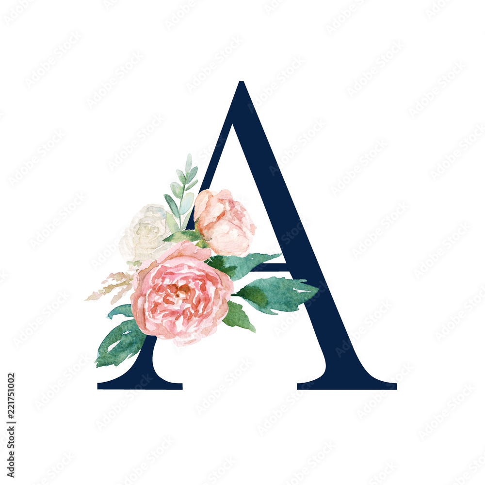 Letter A With Flowers