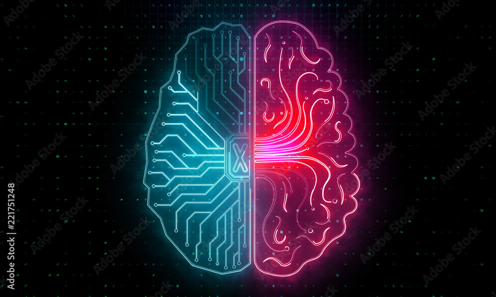 Abstract circuit brain wallpaper Stock Illustration | Adobe Stock