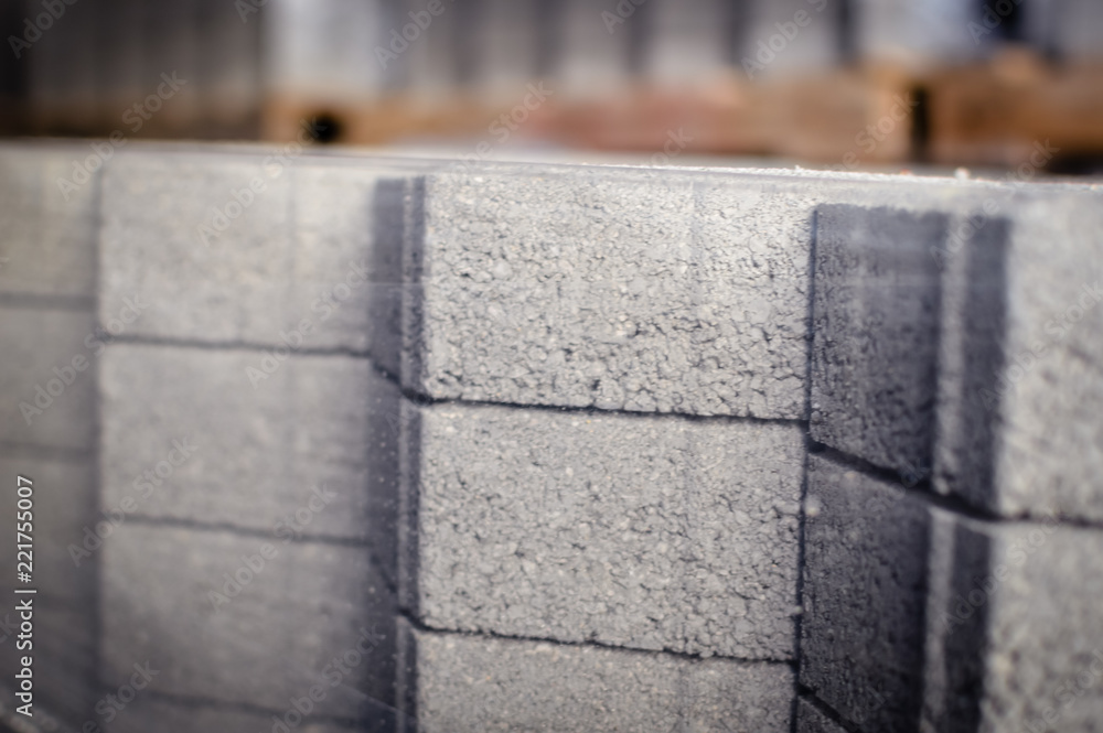 Pallet of concrete blocks tiles industrial design building materials ...