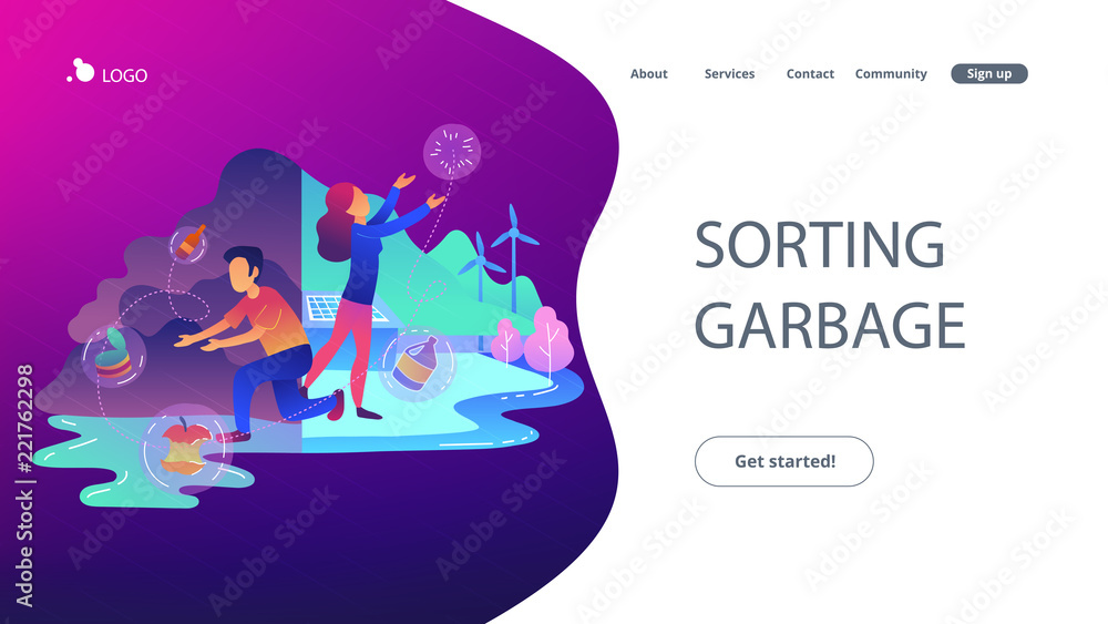 People with garbage trying to reach zero waste. Technology of ...