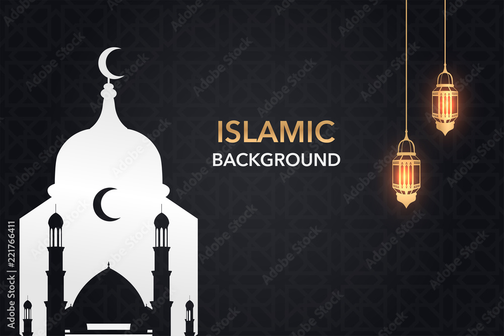 Islamic vector design greeting card background islamic design banner ...