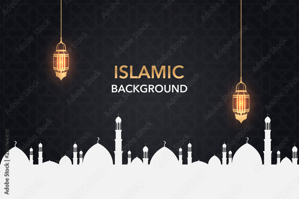 Islamic vector design greeting card background islamic design banner ...