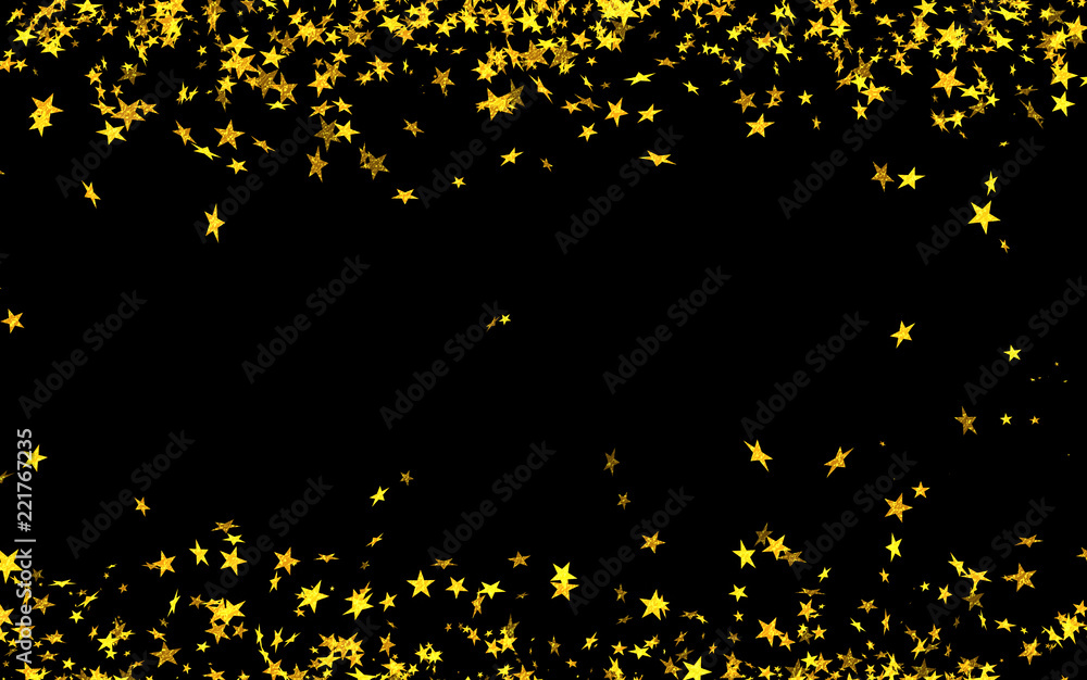 Gold Stars Black Background
