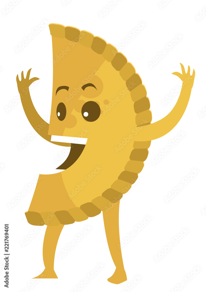 happy cute calzone empanada traditional food Stock Vector | Adobe Stock