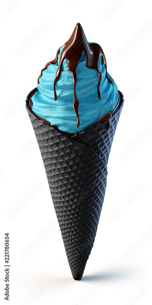 Blue Ice Cream Cone