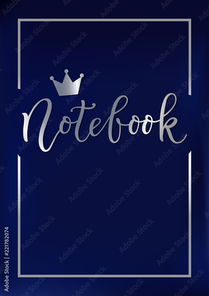 Design of cover with modern calligraphy of Notebook in silver gradient ...